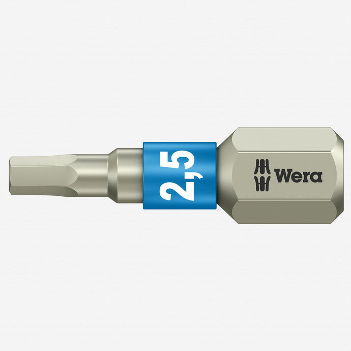 Wera 071072 2.5 x 25mm Stainless Steel Hex Torsion Insert Bit | Wera at ...