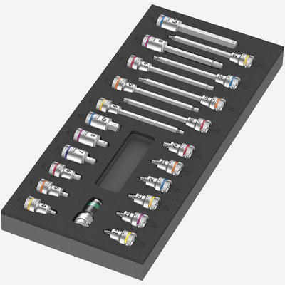 Wera 150113 Foam Insert Zyklop B 3/8" Bit Socket Set 1, 22 Pieces ...
